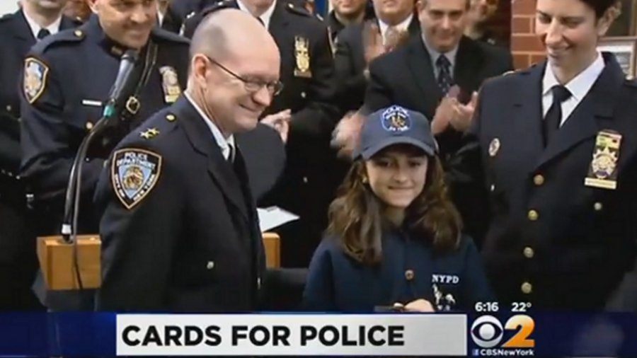 NYPD Honors Texas Girl Who Sent Cards | Officer