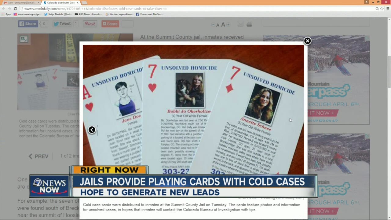 Playing Cards Feature Colo. Cold Cases | Officer