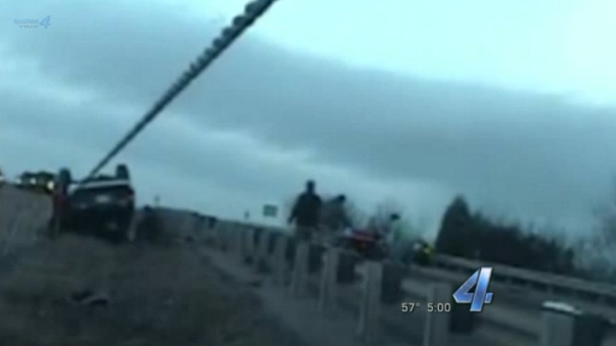 Dashcam Captures Moment Oklahoma Trooper Is Hit Officer