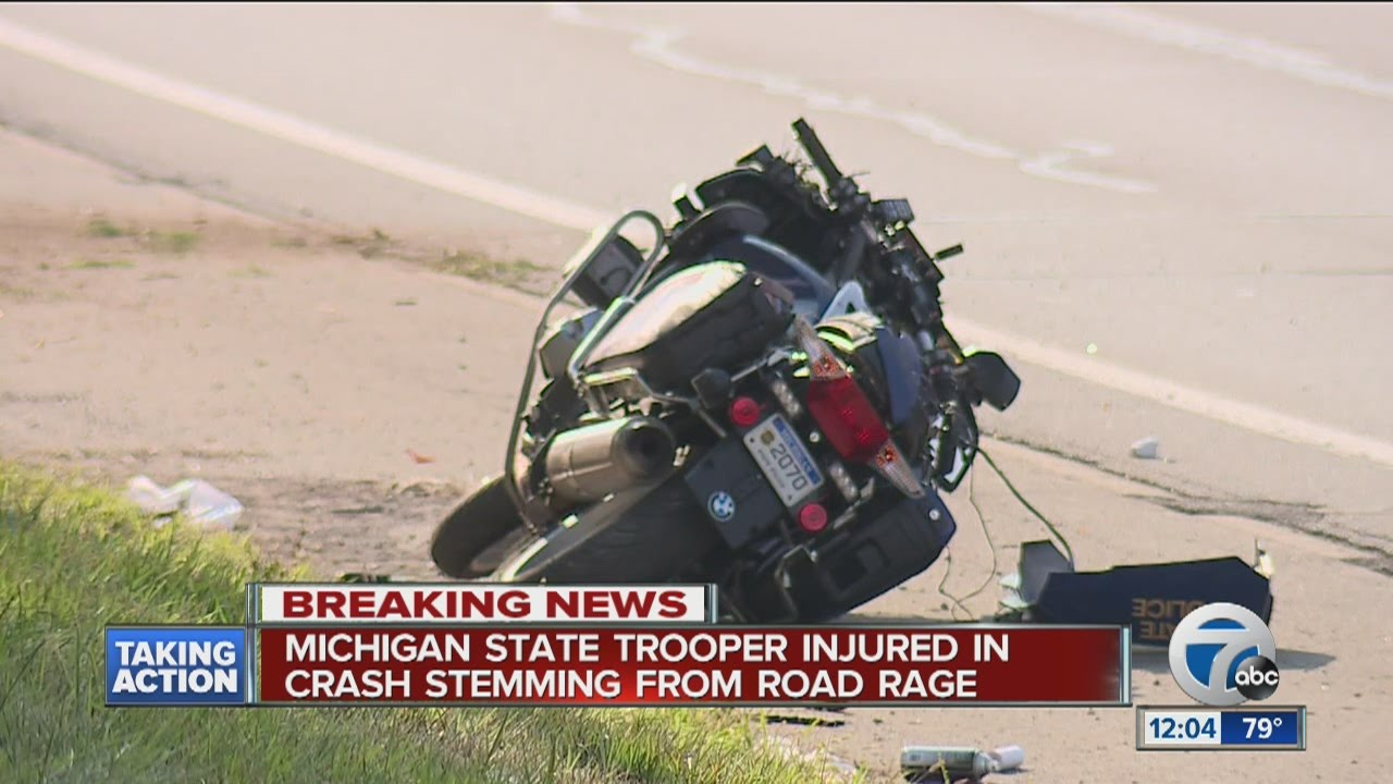 Michigan State Police trooper injured in crash stemming from road rage ...