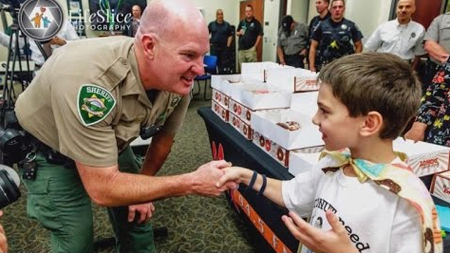 Boy Wants to Bring Every Police Officer Doughnuts | Officer