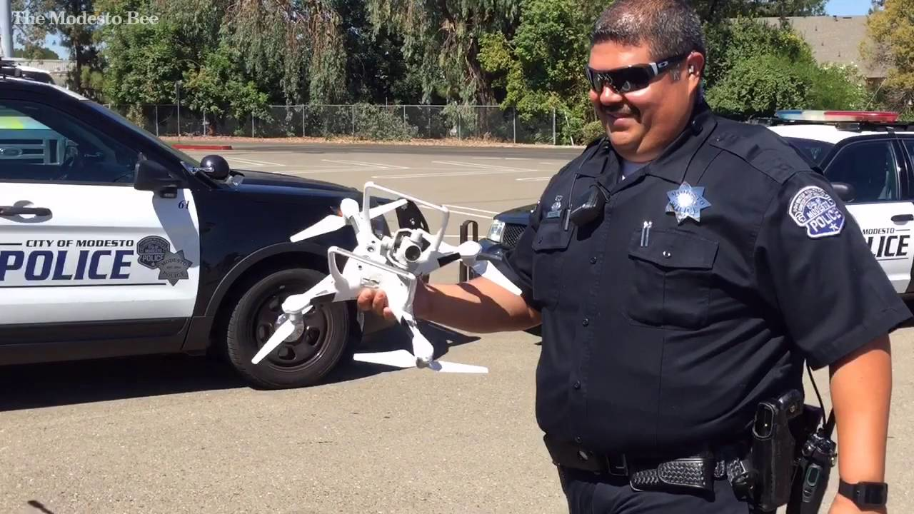 Modesto police show drone aircraft | Officer