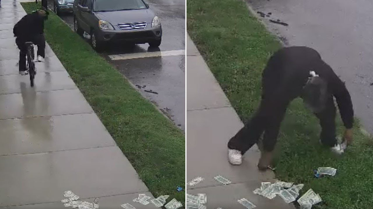 Video Shows Robber Drop Money Fleeing Crime Scene | Officer
