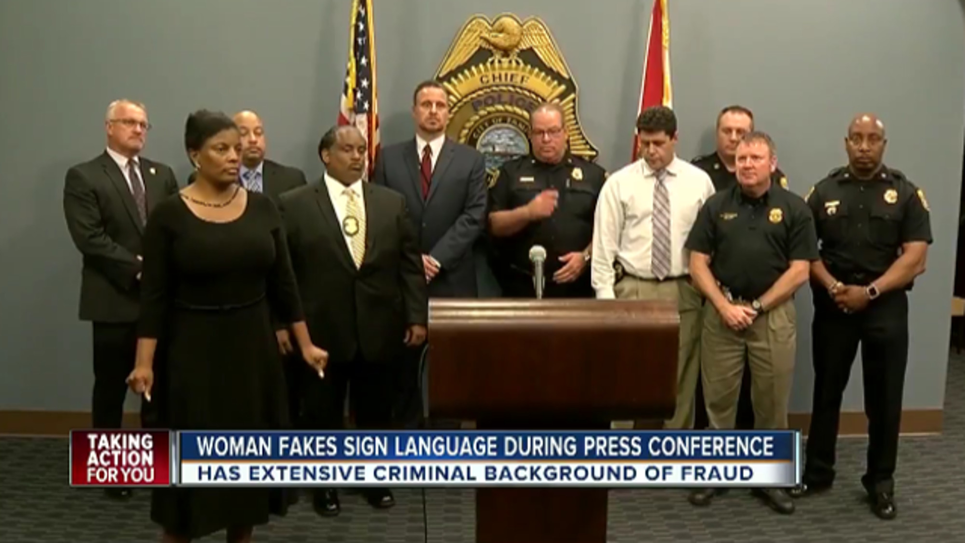 Phony Sign Language Interpreter Used at Tampa Press Conference | Officer