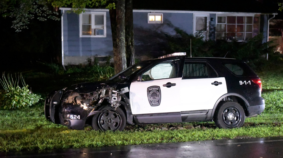 Two Raymond, New Hampshire Police Vehicles Collide | Officer