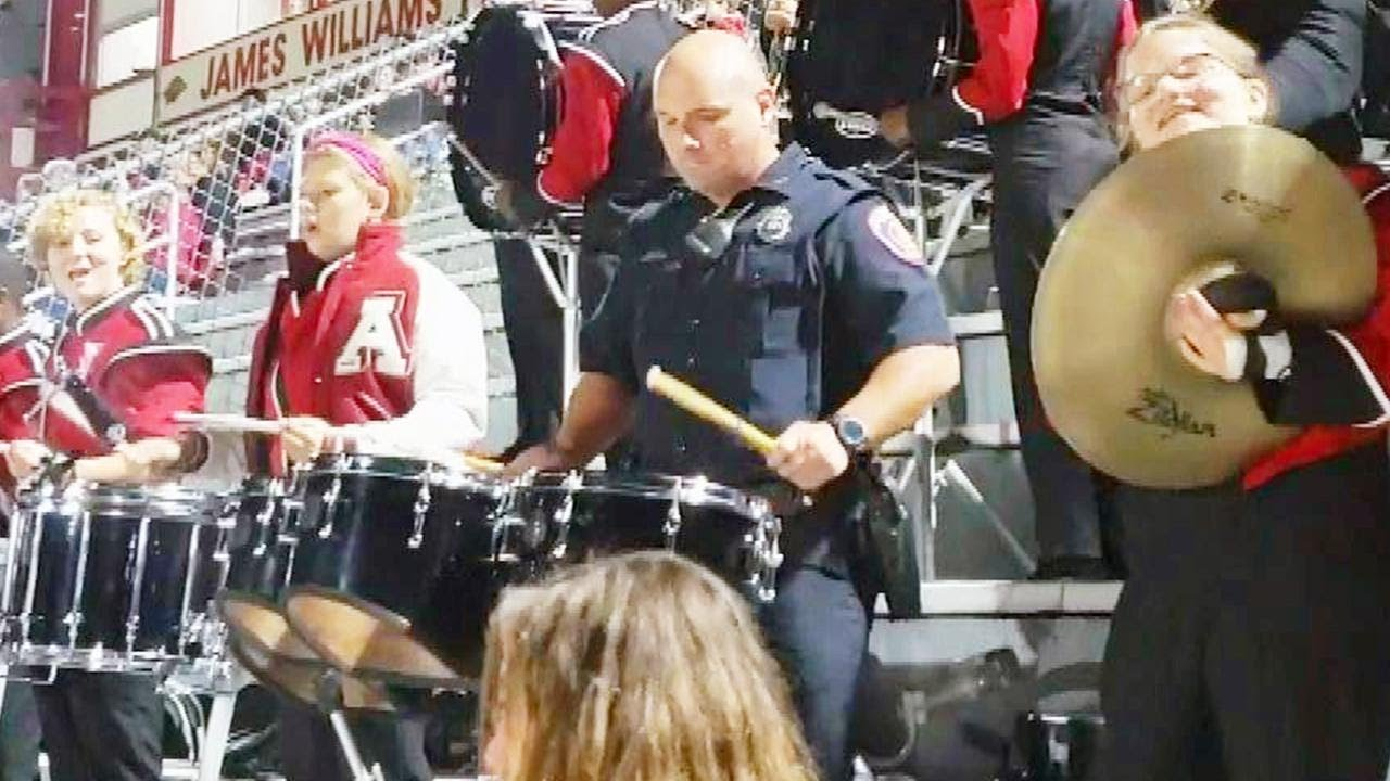 Video: Arkansas Police Officer Drums With High School Football Band ...