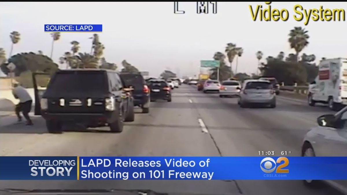 LAPD Body Camera Shows Freeway Pursuit Turn Into Shooting | Officer