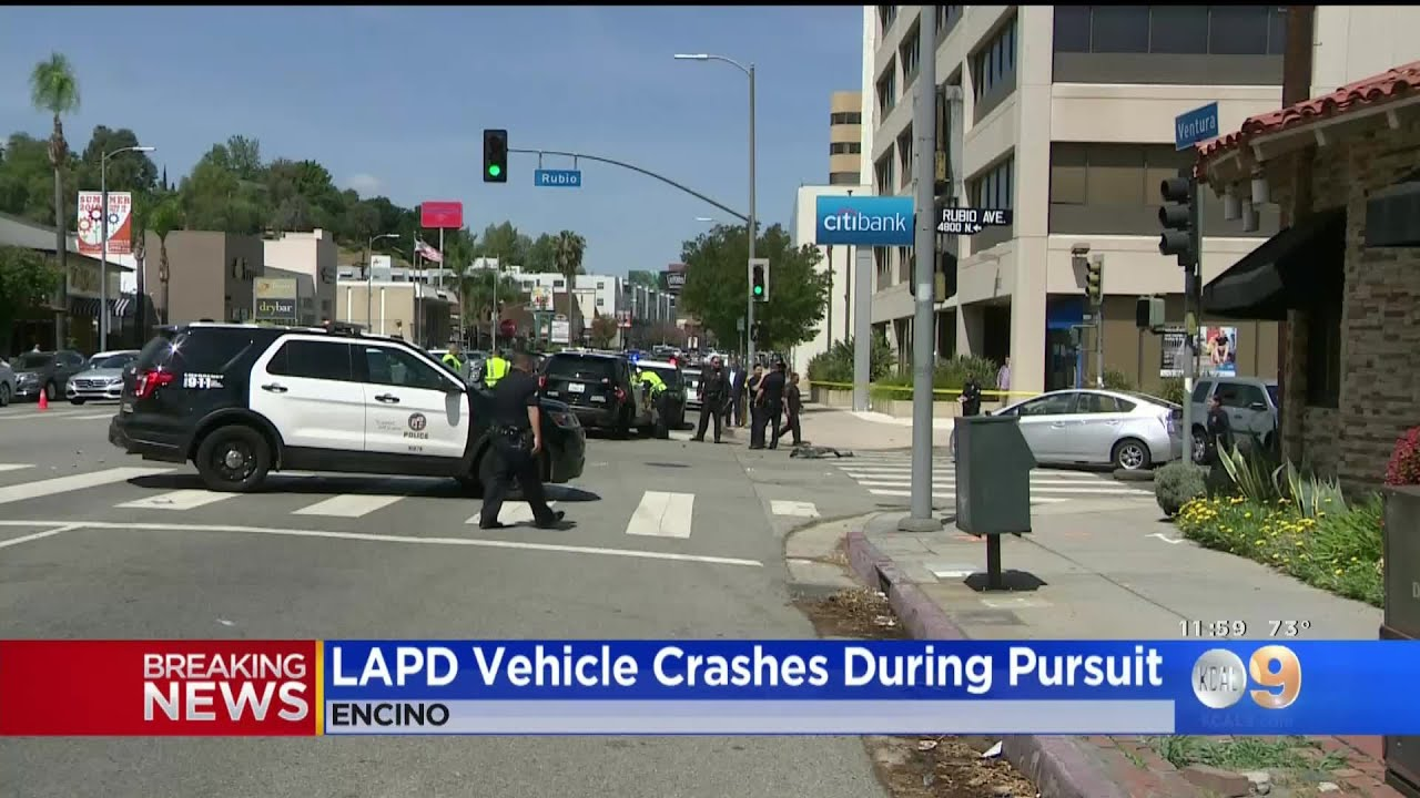 Two LAPD Officers Hurt In Crash During Pursuit With Stolen Car, Suspect ...