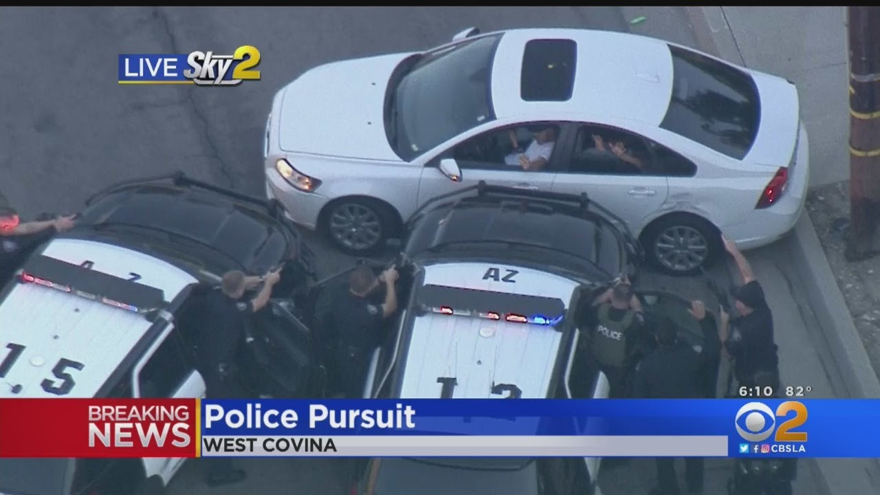 California Police Pursuit Ends In PIT Maneuver Following Wild Chase ...