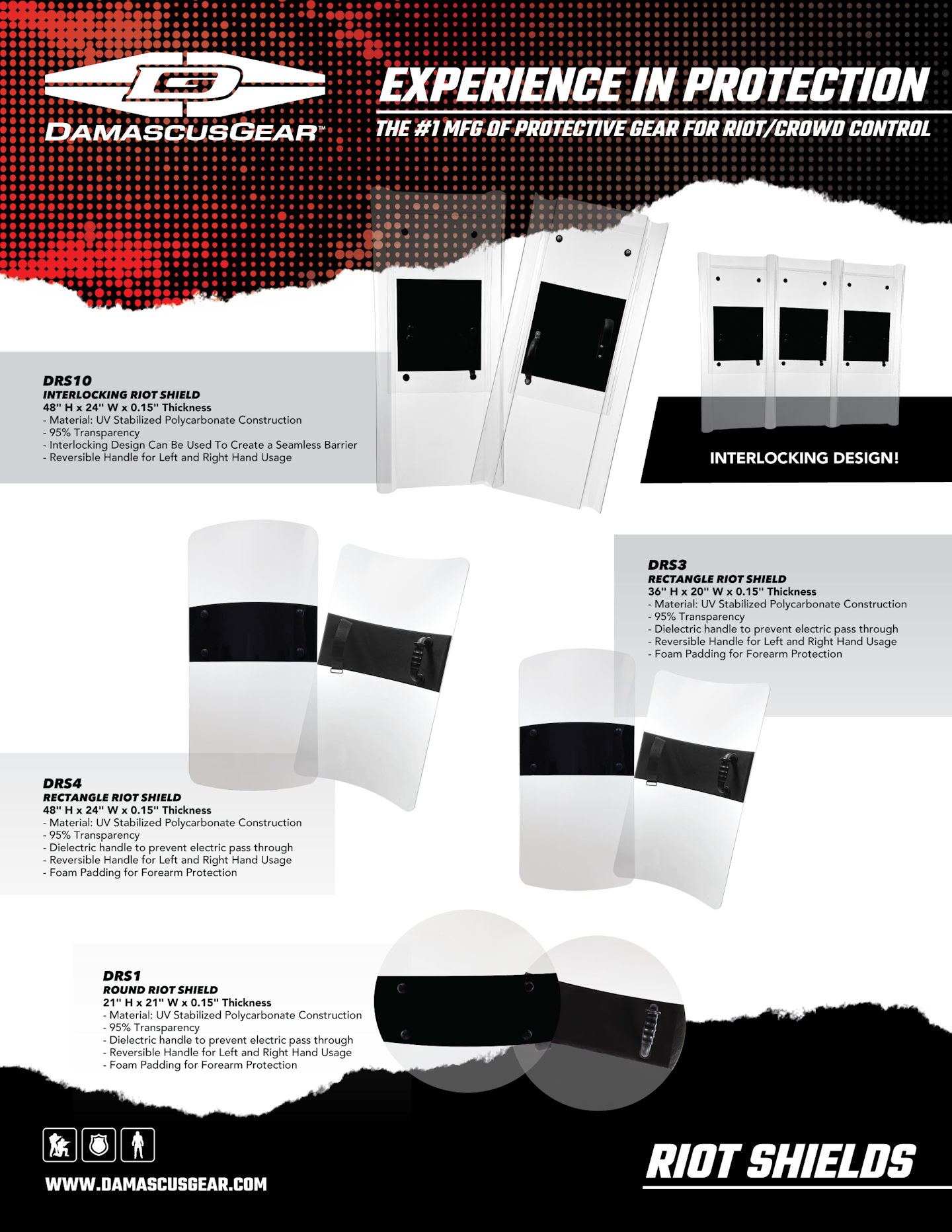 Damascus Gear Riot Shields From: DAMASCUS GEAR damascusgear | Officer