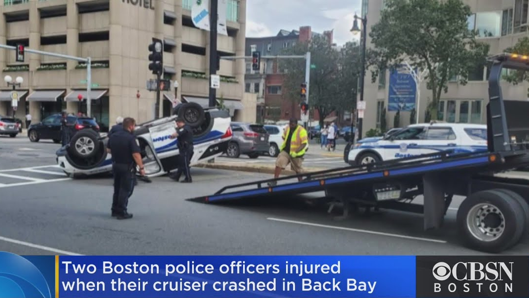 Two Boston Police Officers Injured After Cruiser Flips Over | Officer