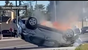 Two Phoenix Police Officers Injured During Fiery Crash Rescue | Officer