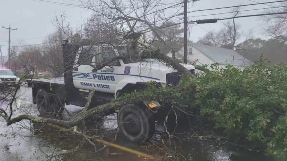 Va. Police Officers Escape Close Call with Falling Tree | Officer