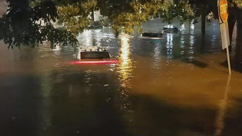 Heavy Flooding Damages Dozens of Dallas Police Vehicles | Officer