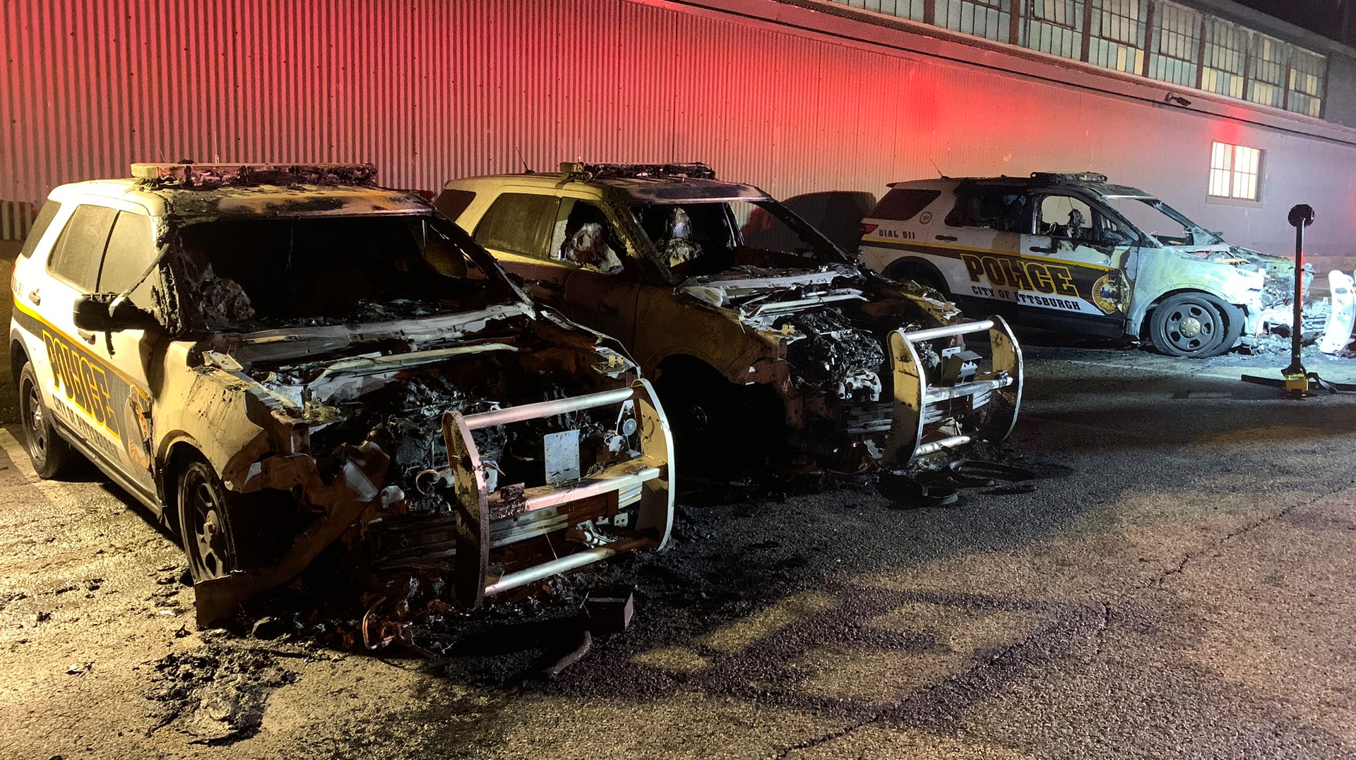 Pittsburgh Police Cruisers 'Fully Engulfed in Flames' in Possible Arson ...
