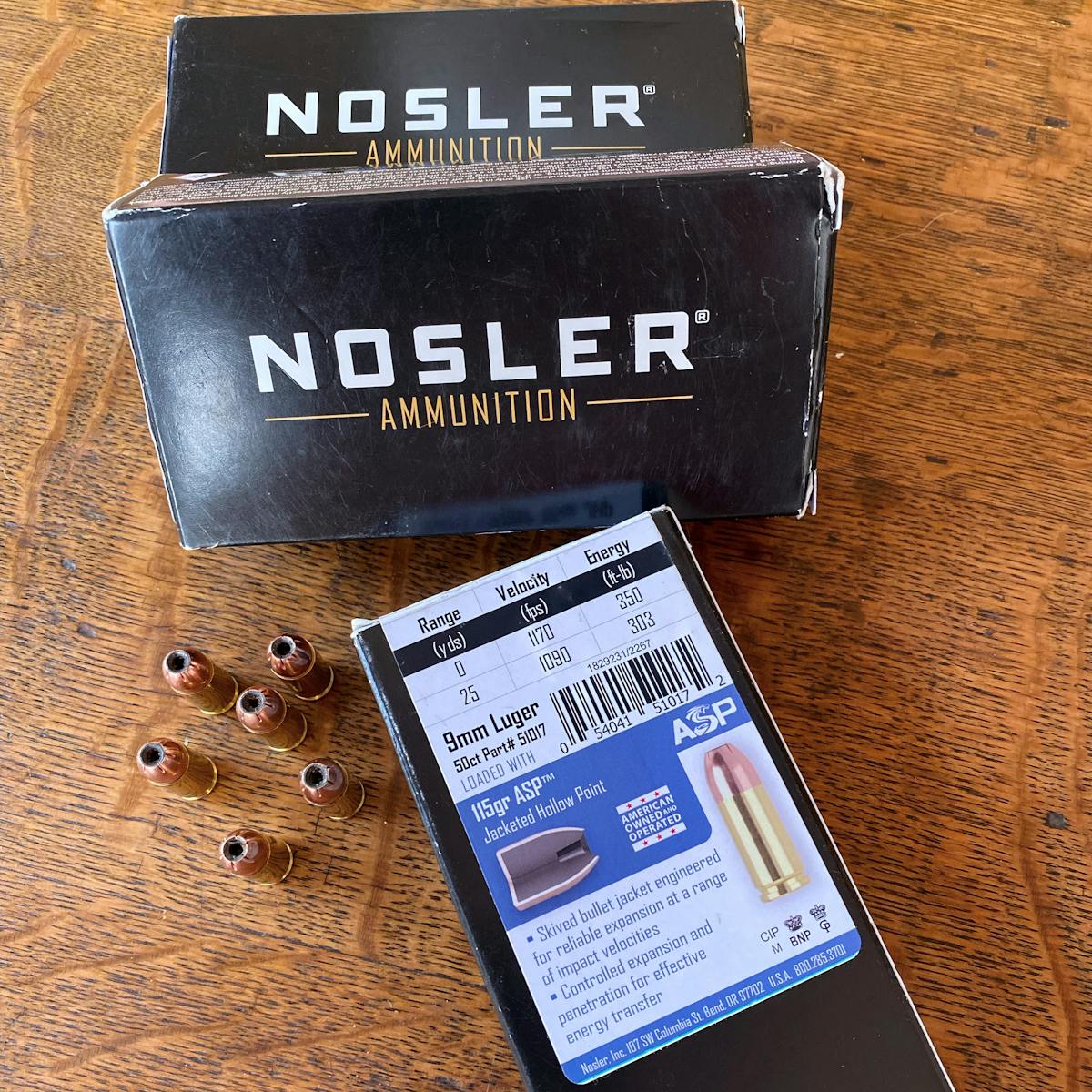 Nosler 115 Grain ASP 9mm Cartridges | Officer