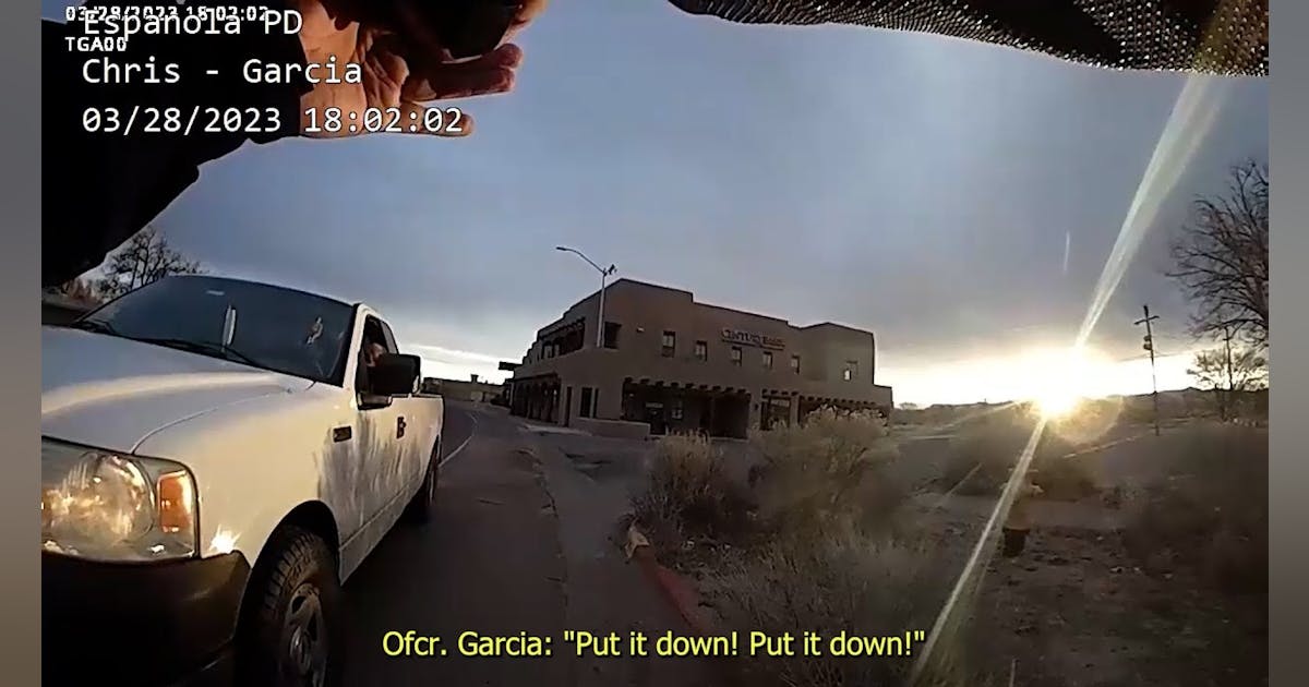 Video N M Officer Takes Down Man When He Points Rifle At Police Officer