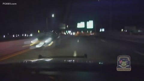 Dashcam: Wrong-Way Driver Swerves to Avoid Conn. Trooper's Cruiser ...