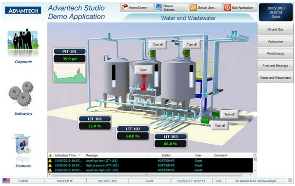 Advantech Corporation: HMI/SCADA Software v7.0 Supports OPC | Automation World