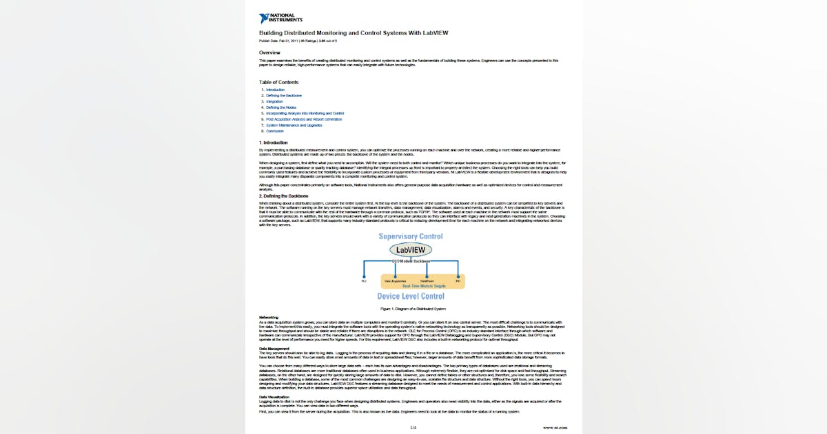 Building Distributed Monitoring And Control Systems With Labview Automation World